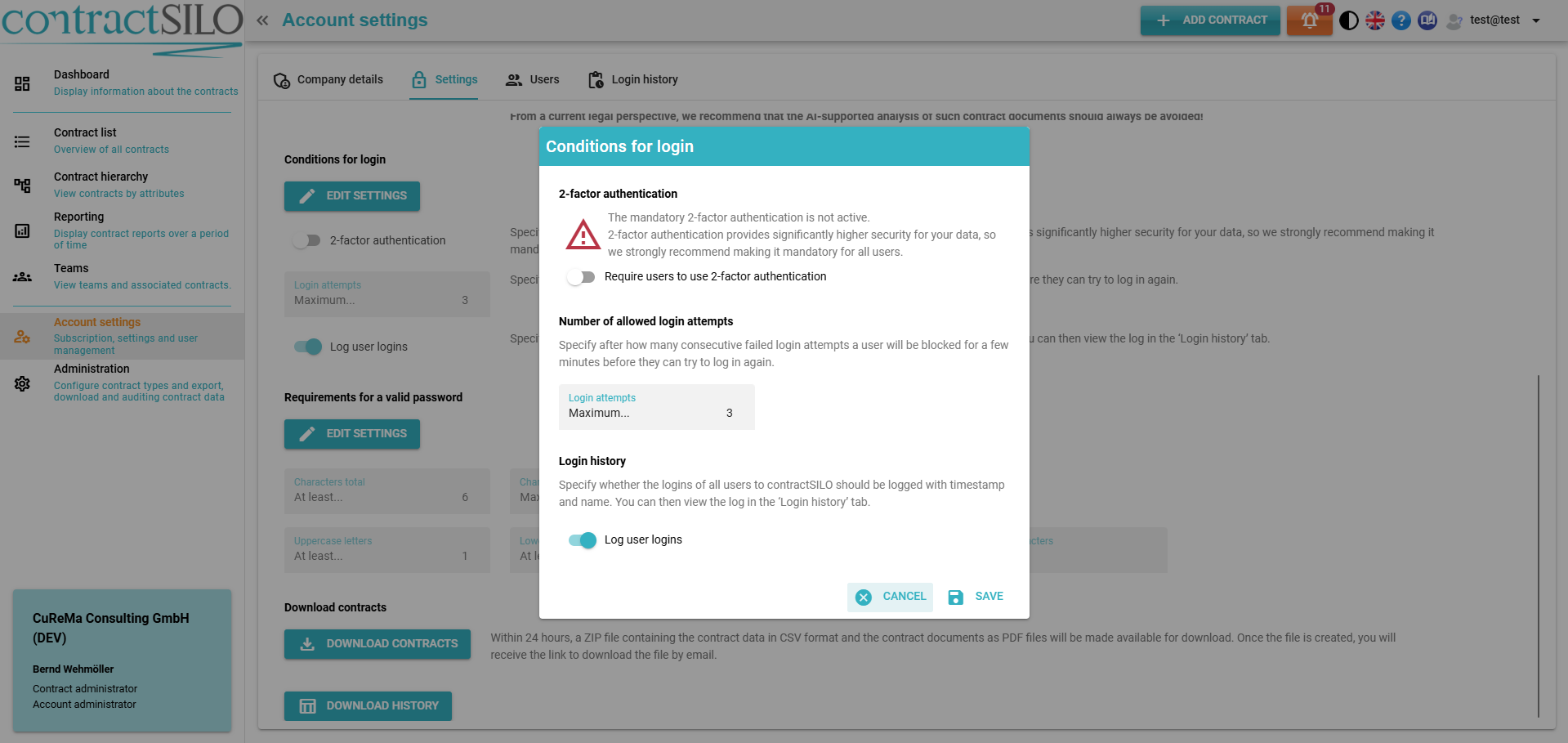contractSILO Contract Management Software | How to | First steps in contractSILO