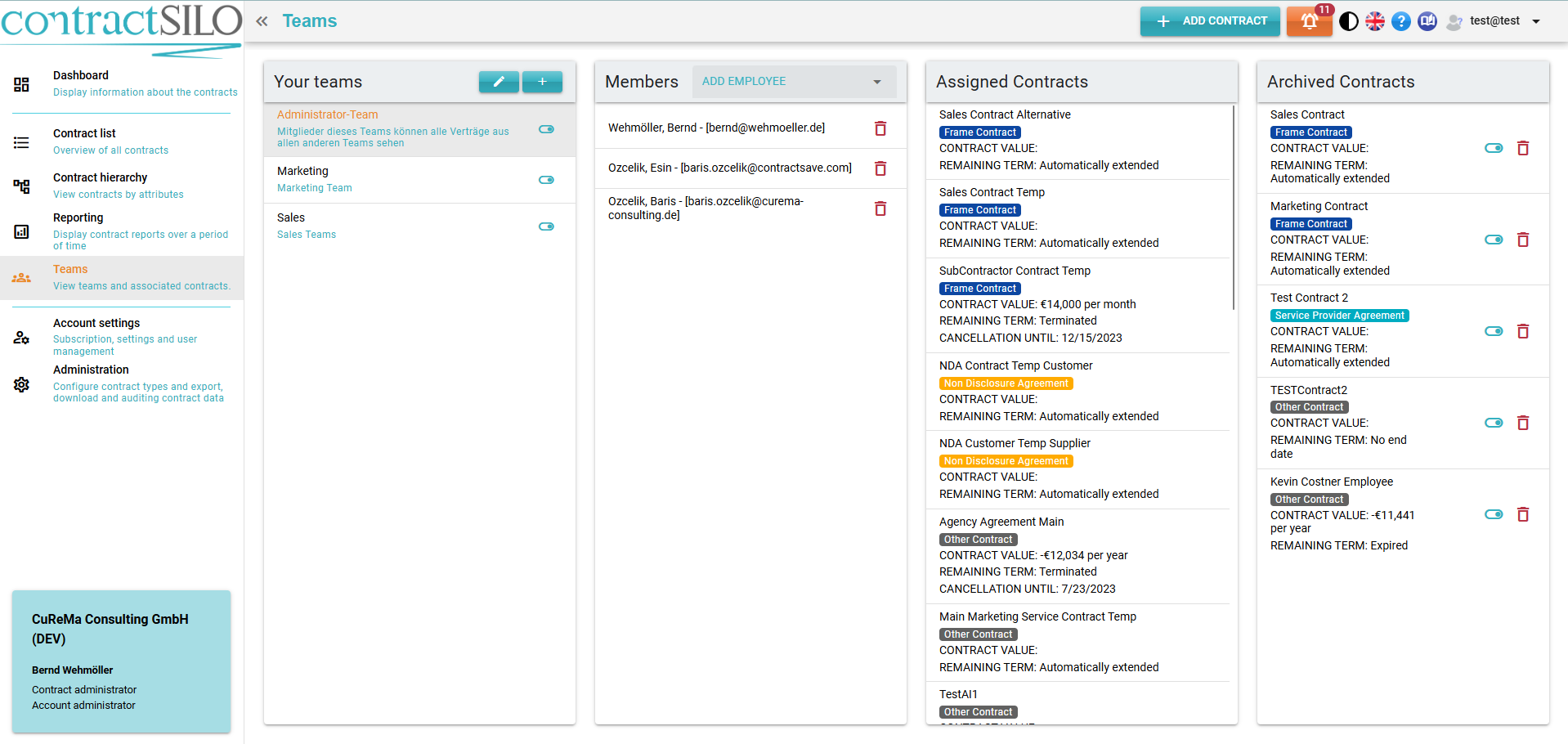 contractSILO Contract Management Software | How to | Managing contracts in a team