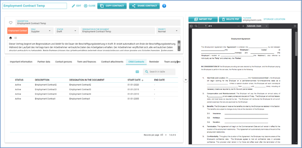 contractSILO Contract Management Software | How to | Child Contracts