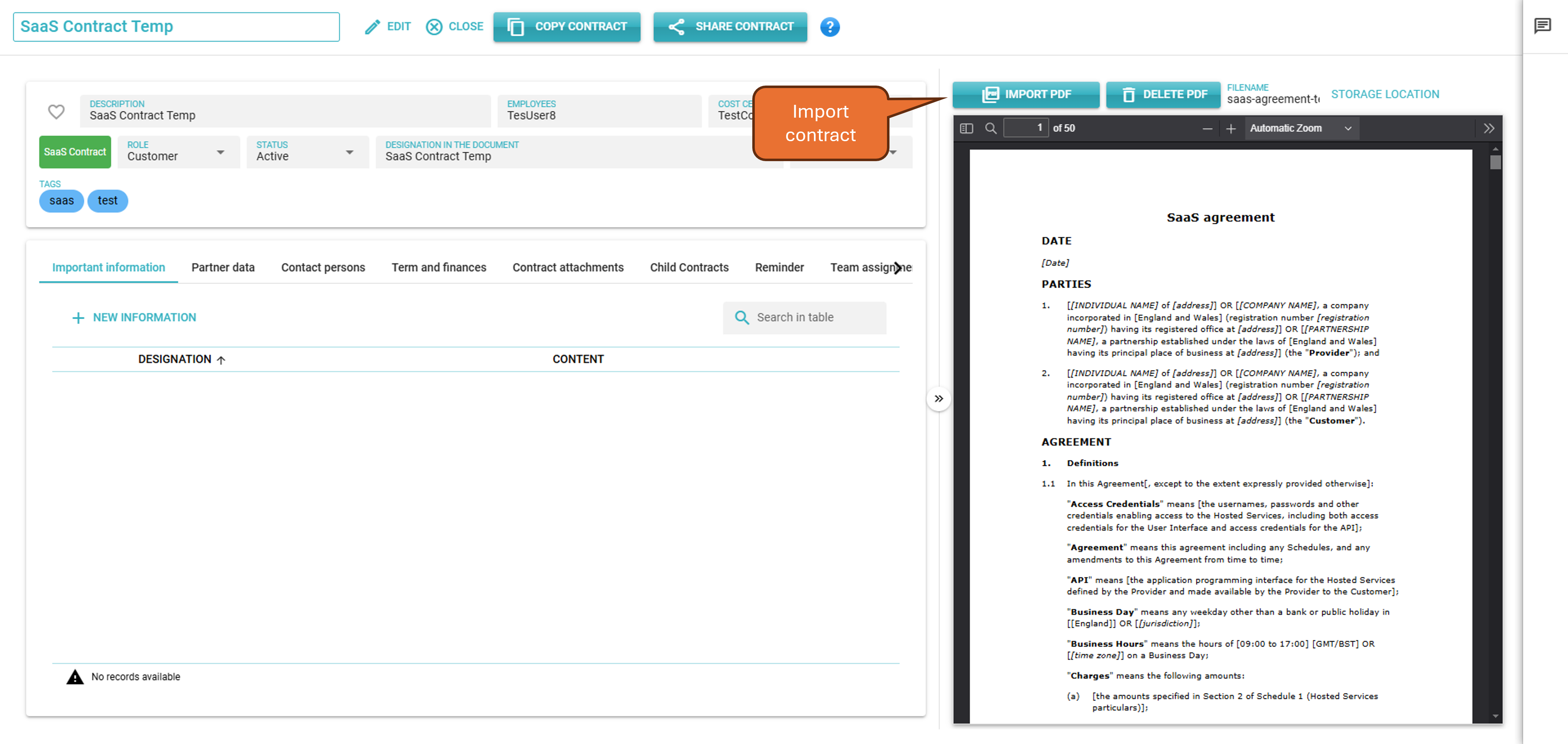 contractSILO Contract Management Software | How to | Add a contract